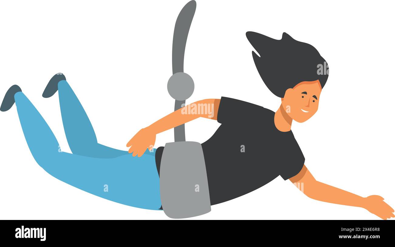Female freefall icon cartoon vector. Sport bungee. Cord flying Stock ...