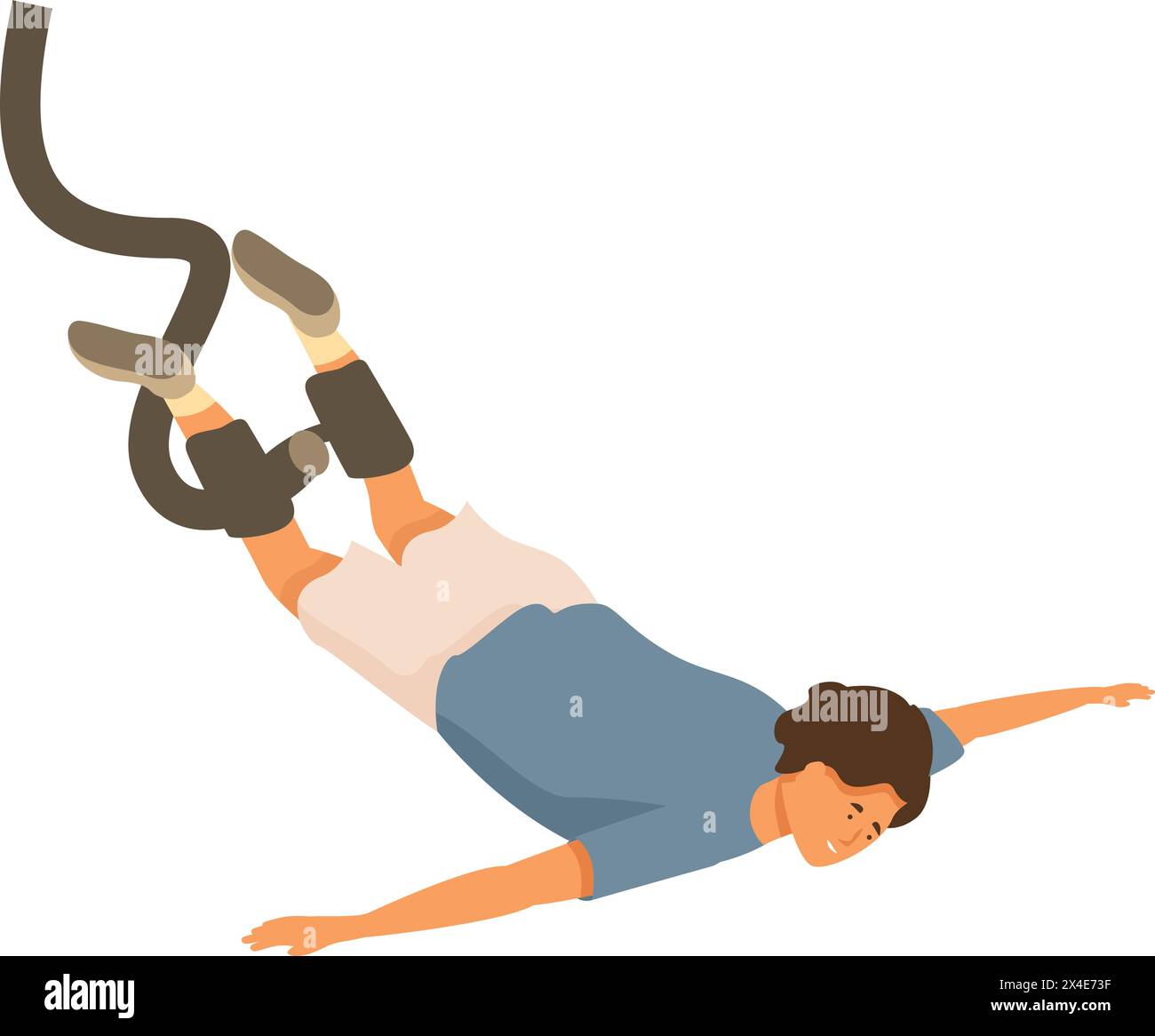 Teen boy free fall icon cartoon vector. Bungee jumping. Cute leap brave ...