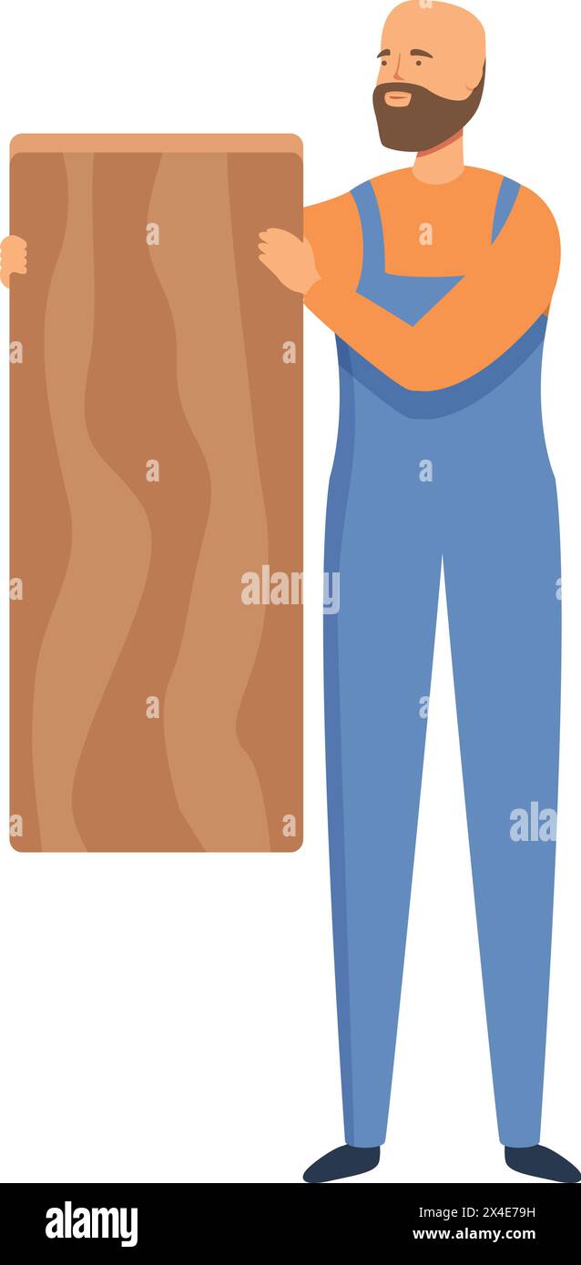 Master carpenter take part of furniture icon cartoon vector. Home ...