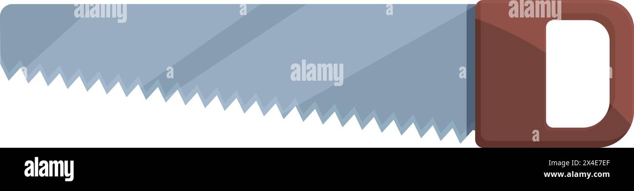 Hand saw icon cartoon vector. Sharp blade. Cut wood handle tool Stock ...