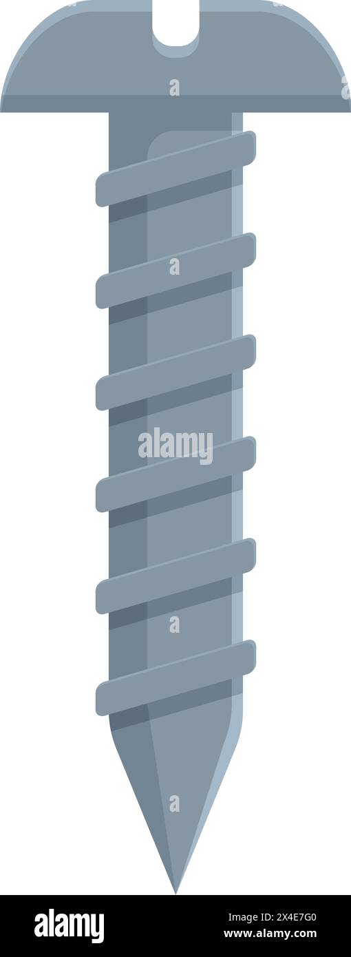 Steel screw icon cartoon vector. Steel rivet. Work industry silver ...