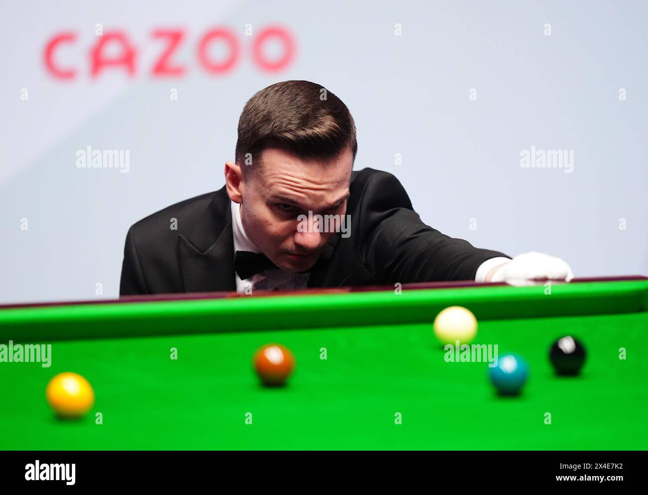 Snooker referee Marcel Eckardt on day thirteen of the 2024 Cazoo World ...