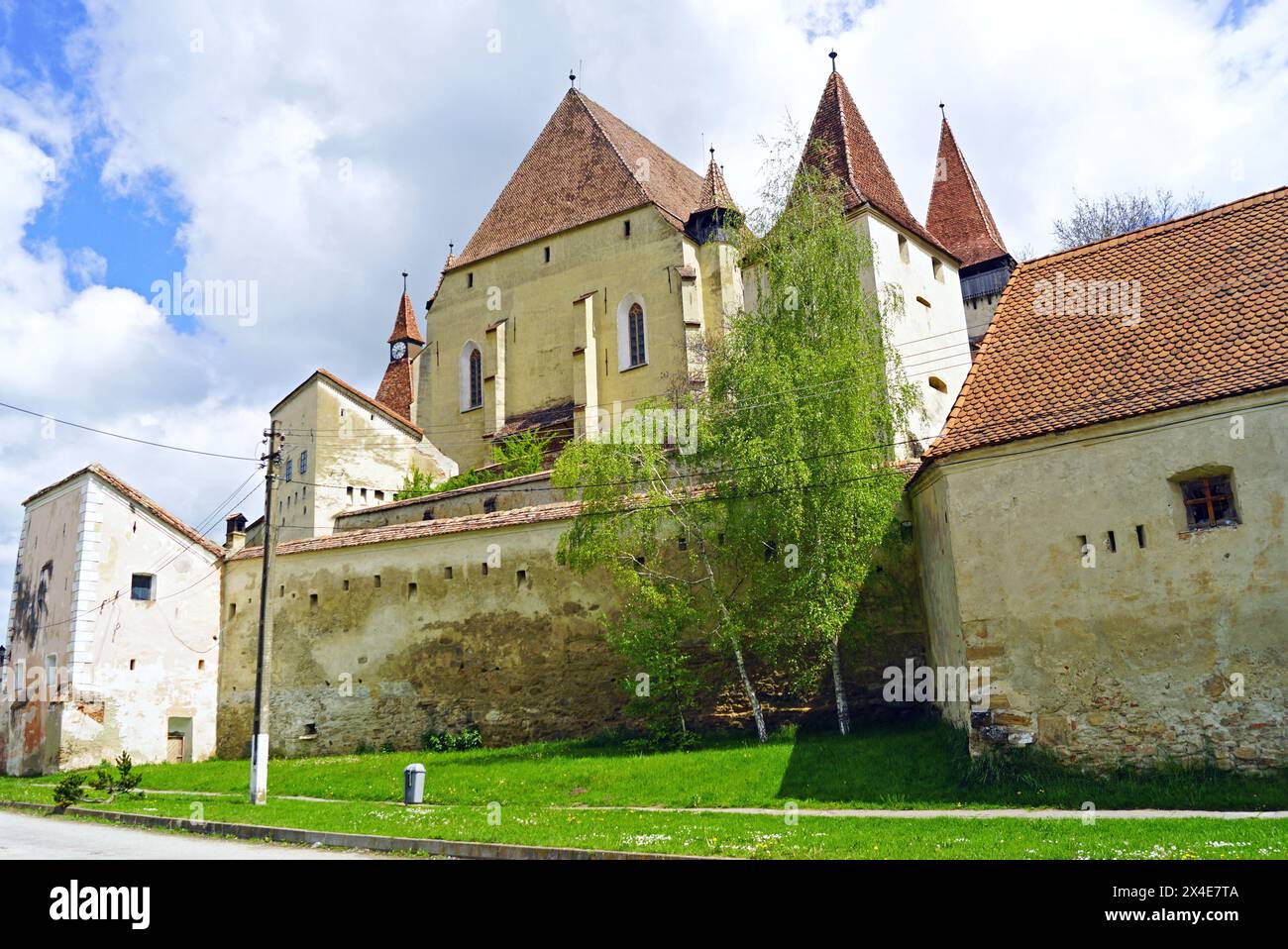 View of the fortified church of Biertan from an unusual angle ...