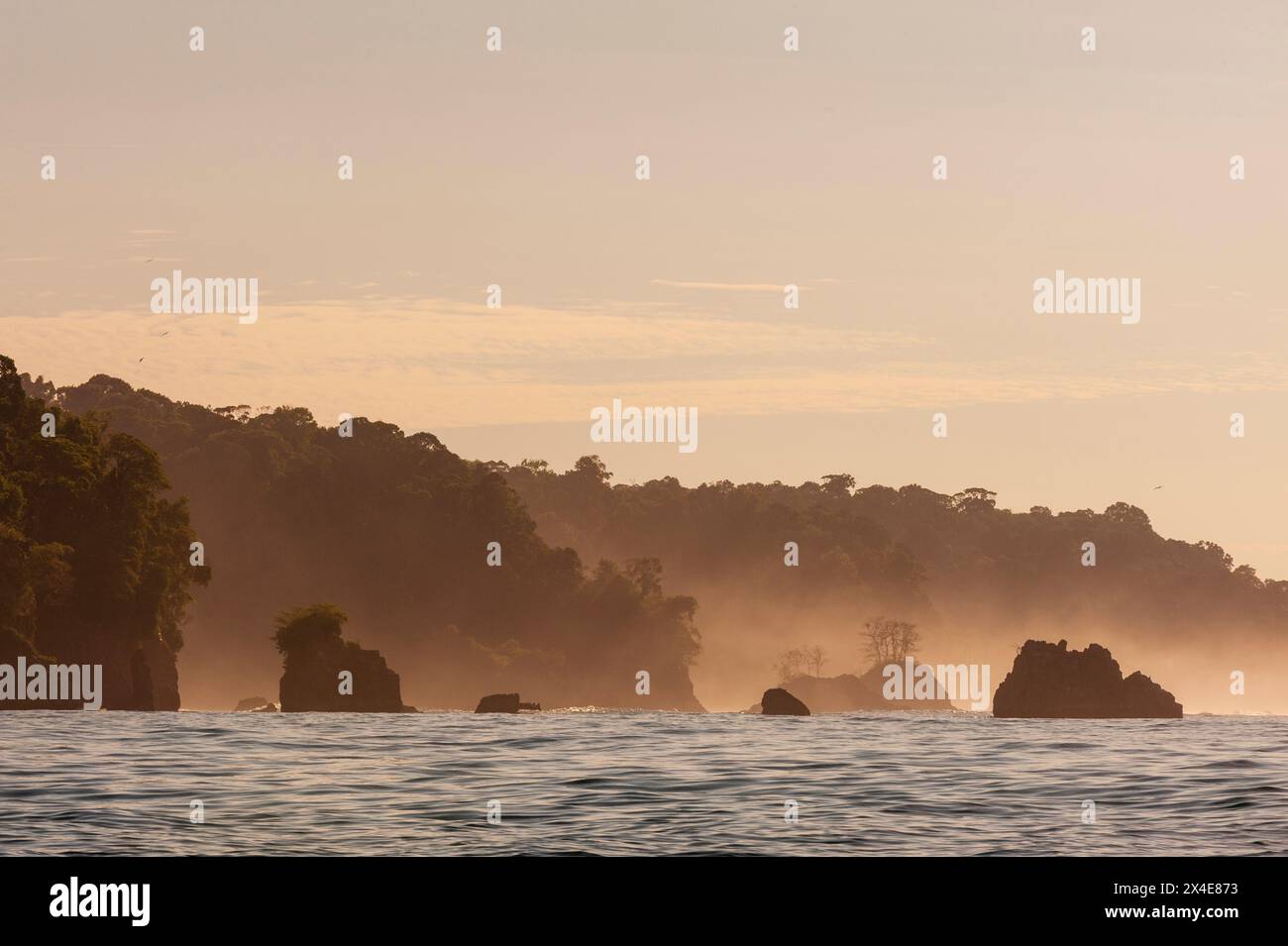 Morning fog along the coast at Corcovado National Park. Corcovado ...