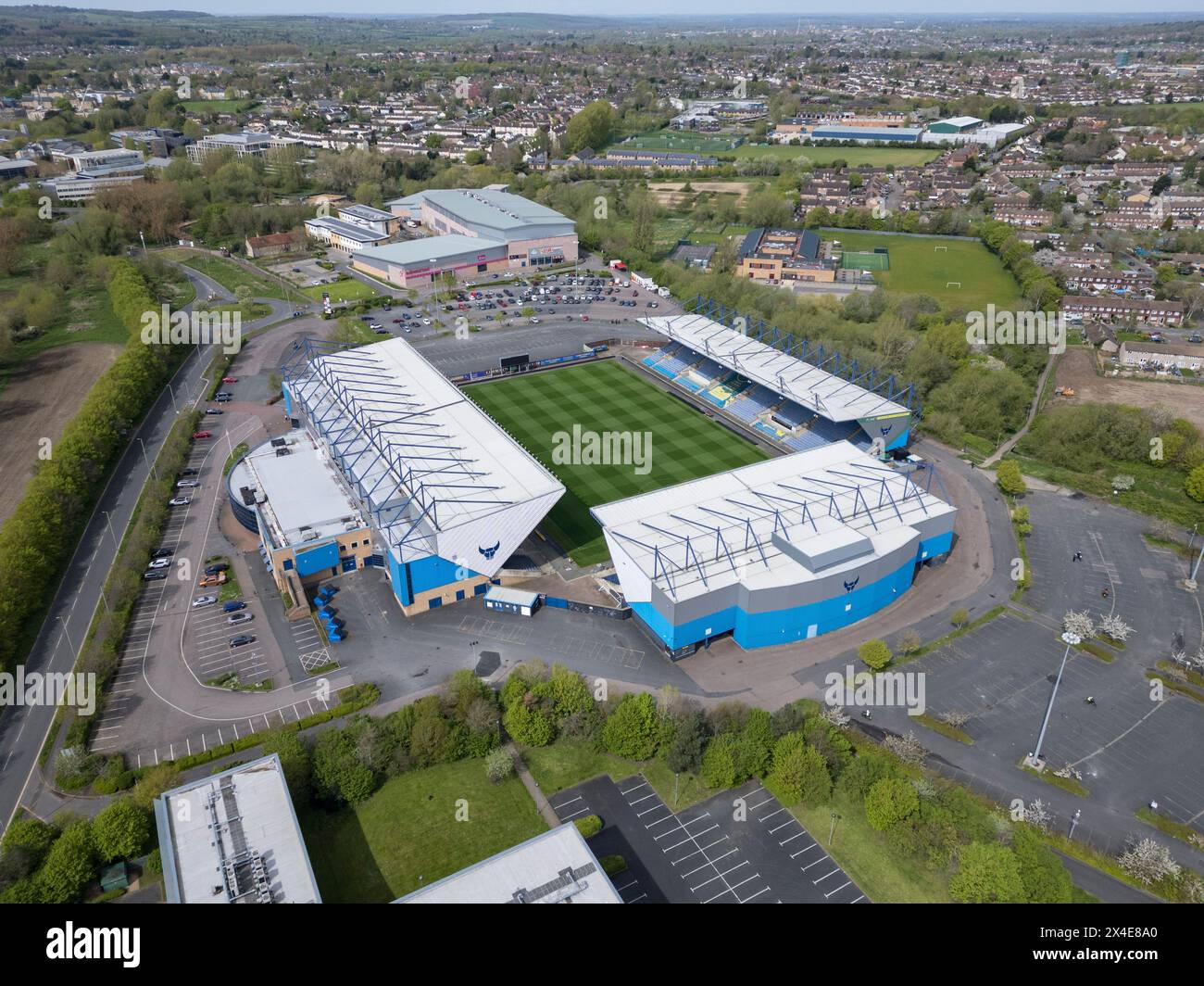 Aerial view of the Kassam Stadium, home of Oxford United football club, UK Stock Photo - Alamy