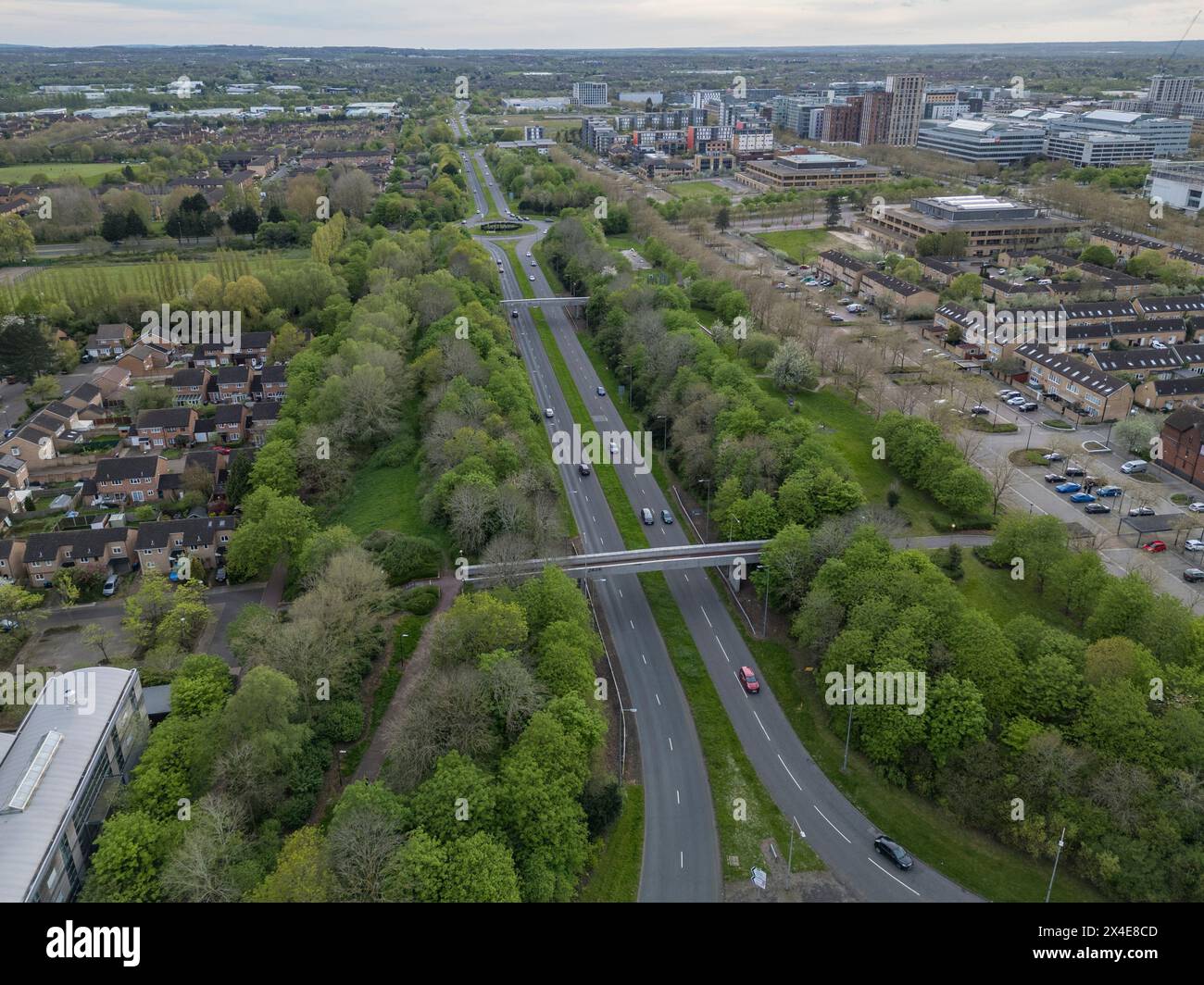 Aerial view of H6 Childs Way, Milton Keynes, Buckinghamshire, UK Stock ...