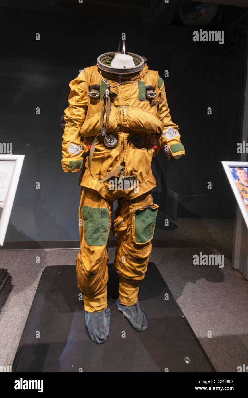 Space Shuttle era space suit display. U.S. Space and Rocket Center ...