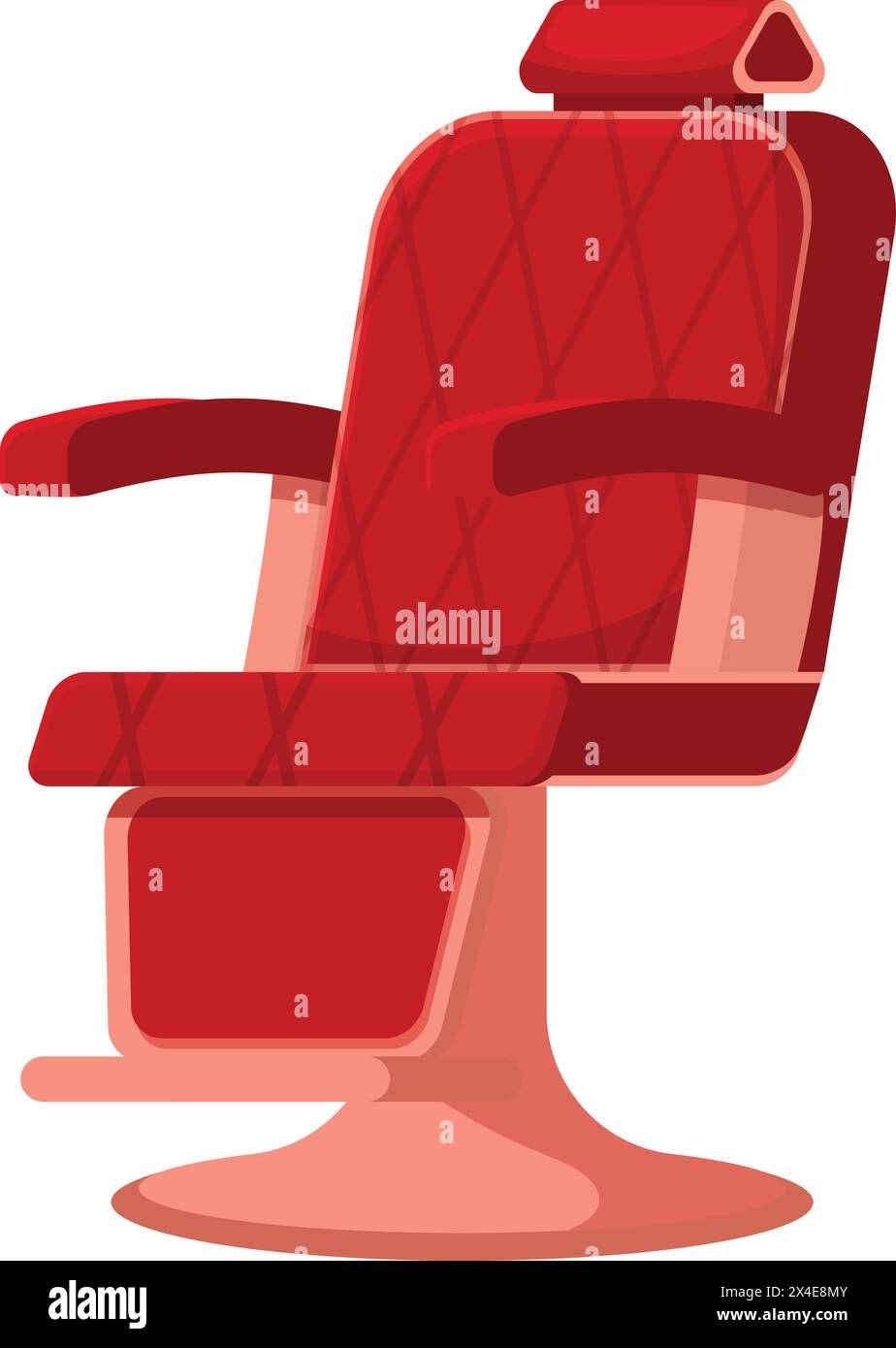 Red leather barber chair icon cartoon vector. Studio shaving. Massage ...