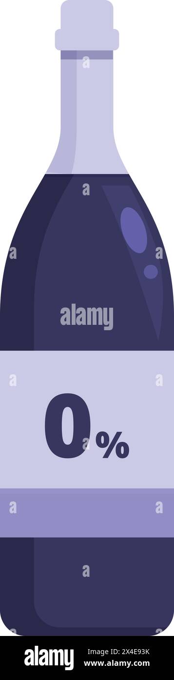 Zero alcohol champagne bottle icon cartoon vector. Non alcoholic drink ...