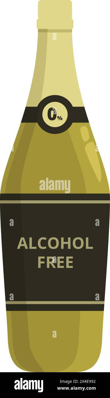Alcohol free drink icon cartoon vector. Art label health. Sober product ...