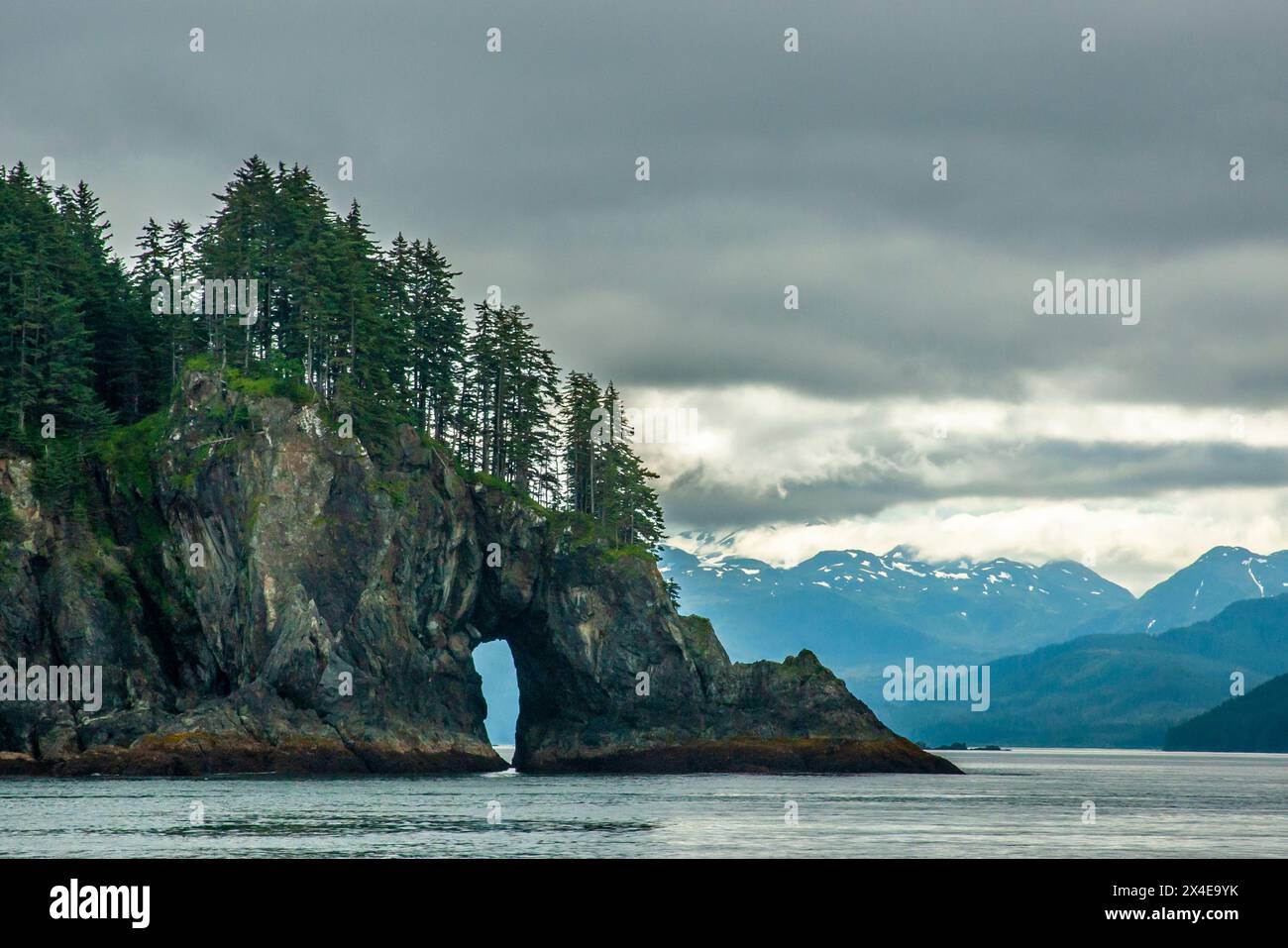 USA, Alaska, Tongass National Forest. Landscape with inlet and hole in ...