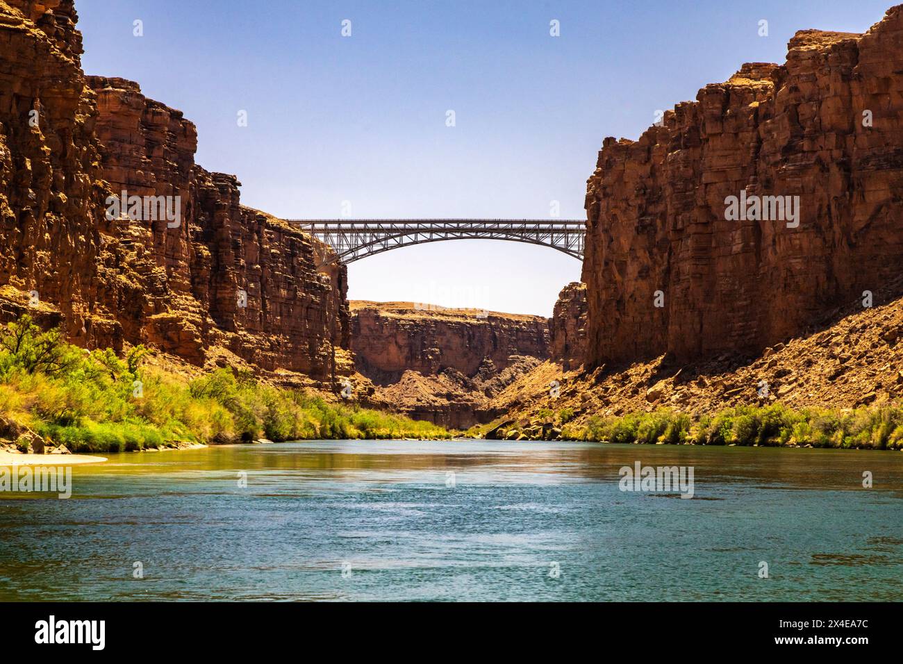 USA, Arizona, Marble Canyon. Navajo Bridge spans Colorado River Stock ...