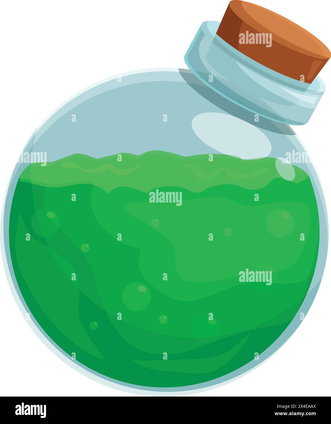 Green alchemist potion icon cartoon vector. Chemical energy. Vial ...