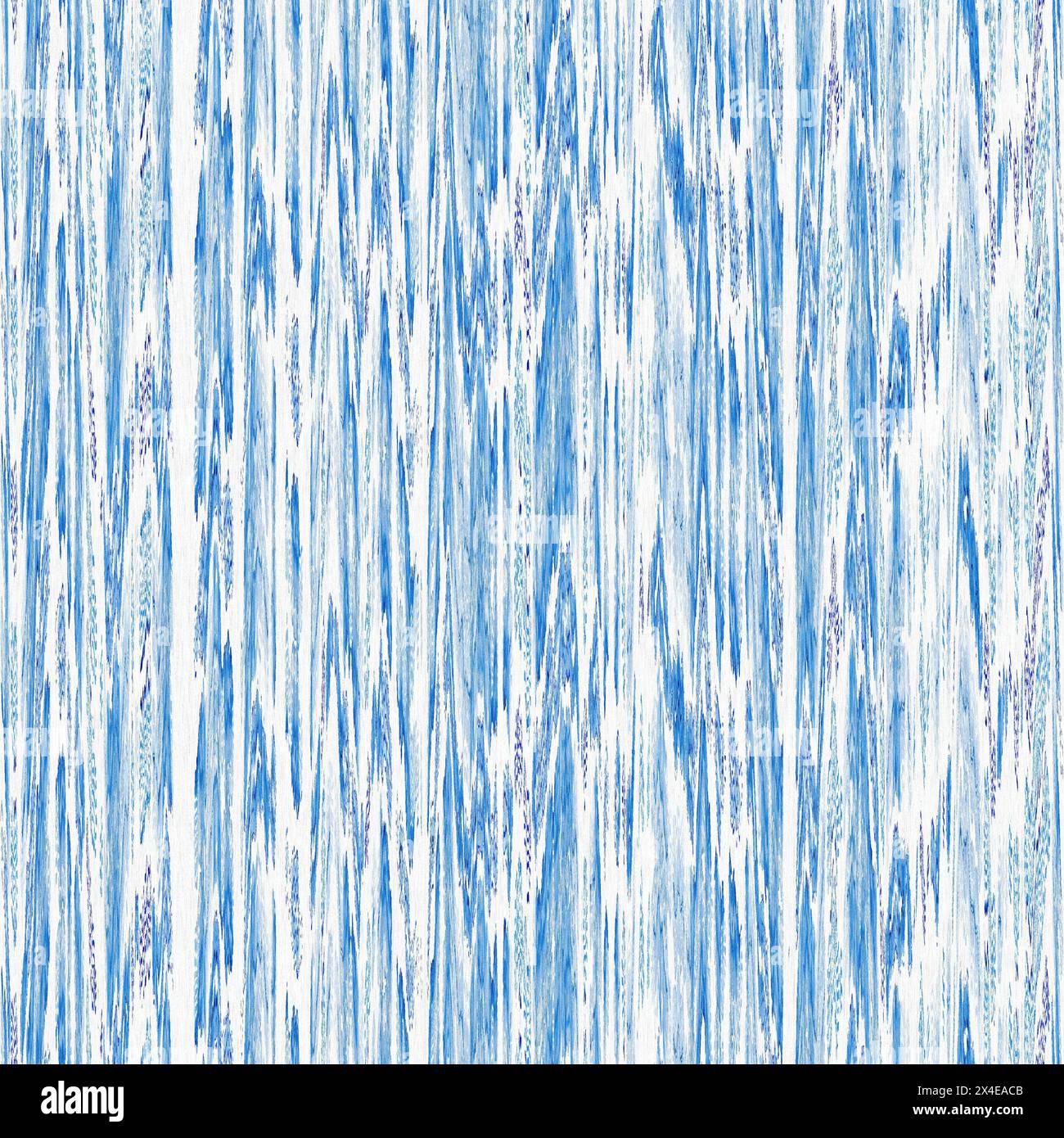 Indigo ikat dye stripe marled seamless pattern. Asian style wavy ...