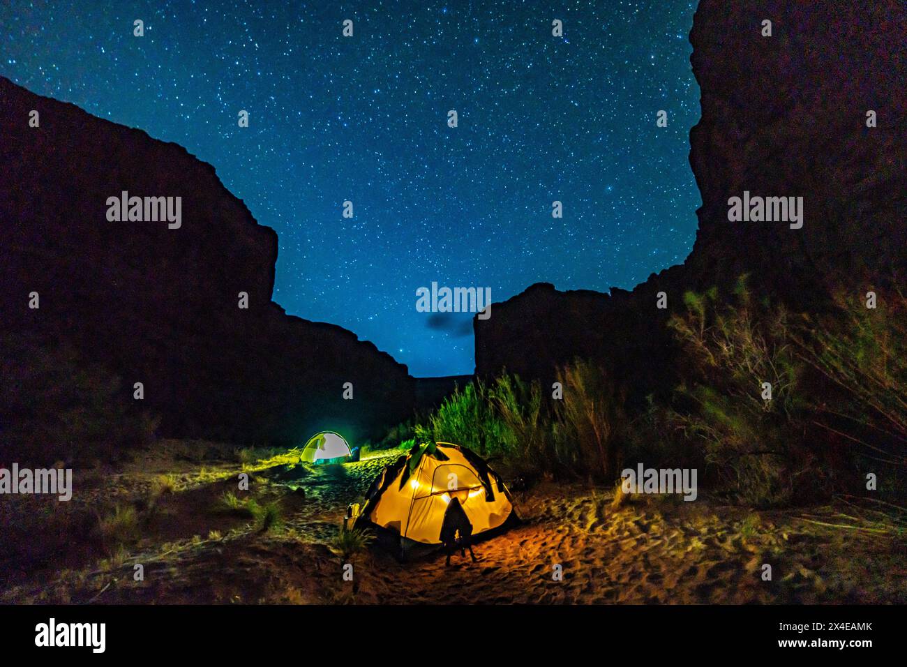USA, Arizona, Grand Canyon National Park. Camping tents in Marble ...