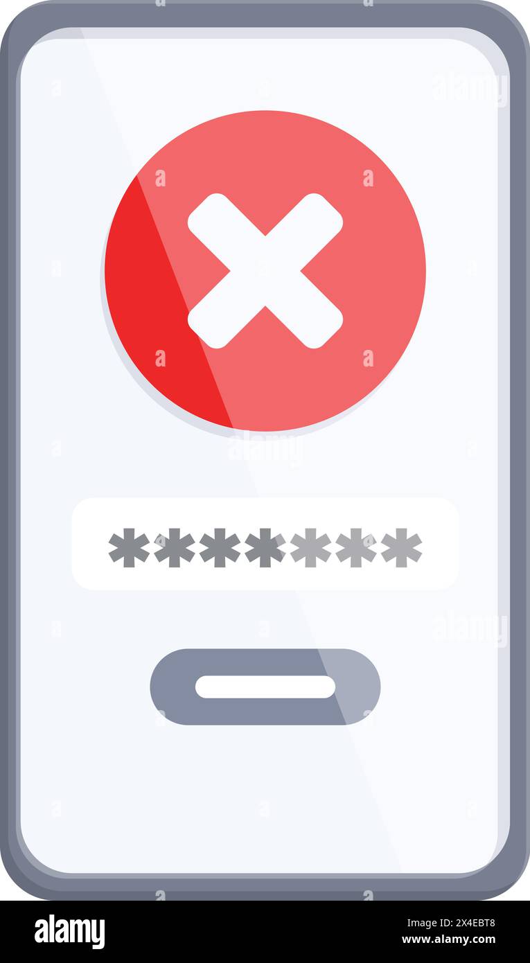 Smartphone Wrong Password Icon Cartoon Vector Incorrect Safety System Reset Stock Vector Image