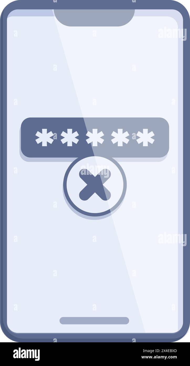 User identity incorrect password icon cartoon vector. Service protected. Confused seal Stock ...