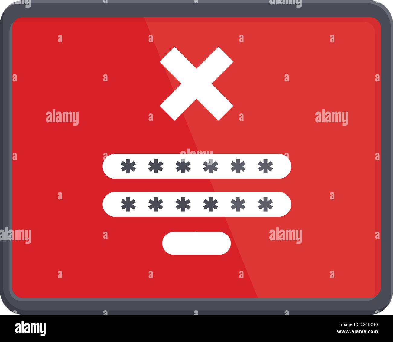 Red alert error password icon cartoon vector. User access denied ...