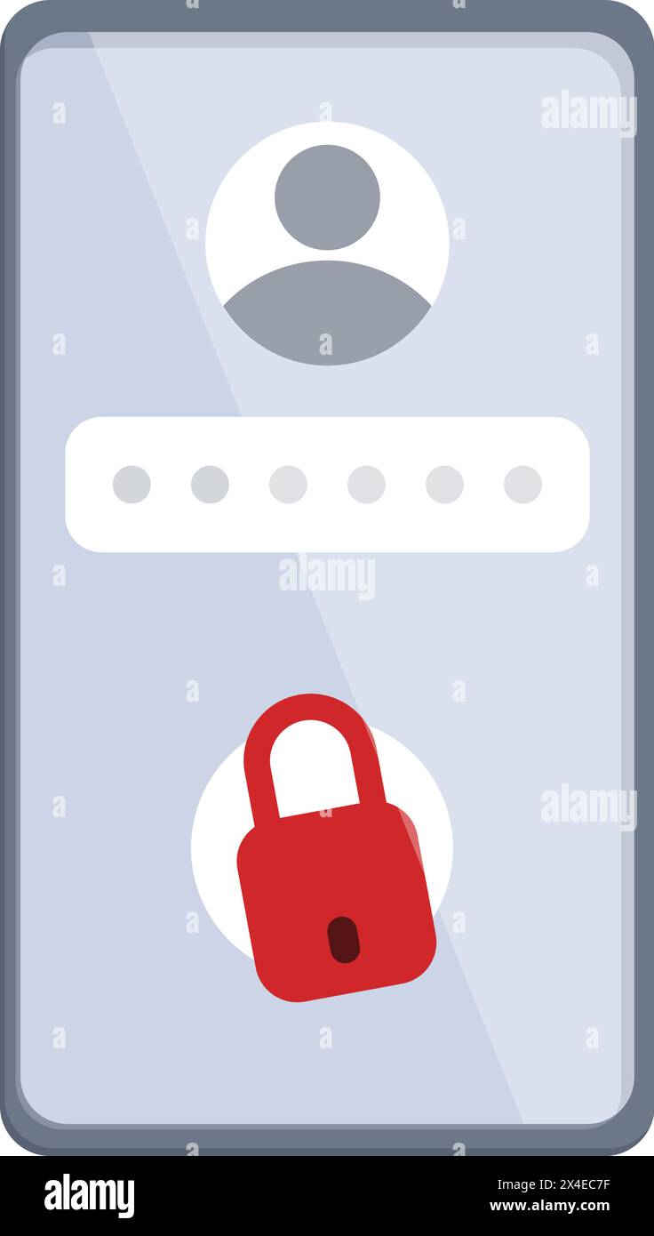 Incorrect Phone Password Icon Cartoon Vector Warning Cyber System