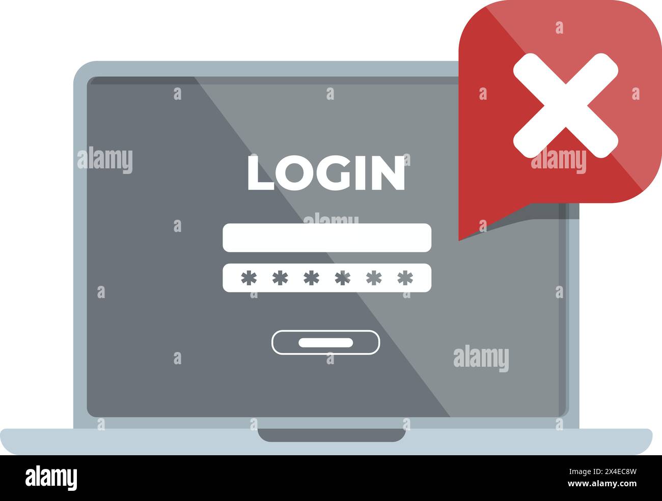 User error password access laptop icon cartoon vector. Internet online ...