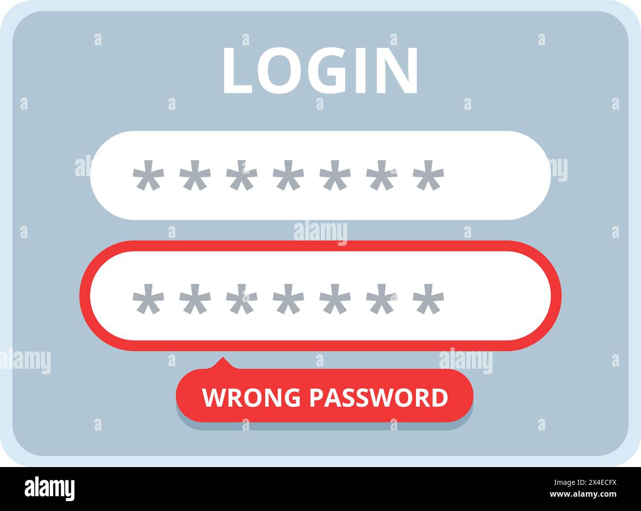 Login Password Error Icon Cartoon Vector Safety Error Enter System