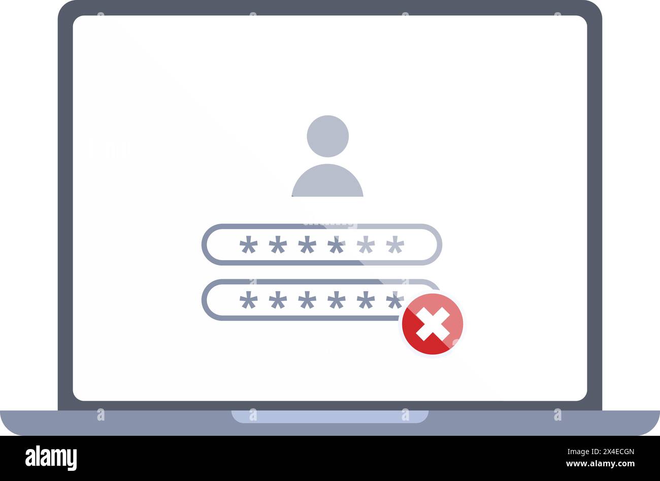 Alert laptop access icon cartoon vector. Wrong password. Denied service ...