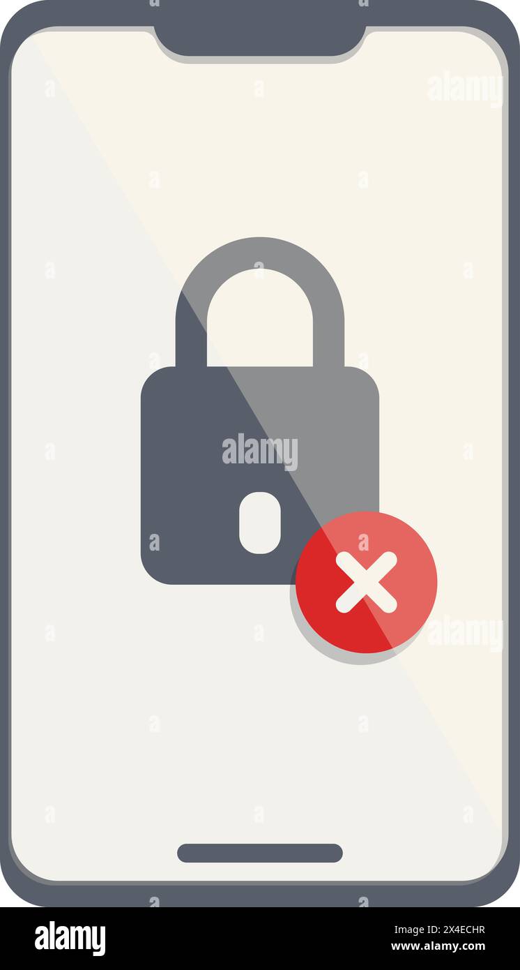 Blocked user phone icon cartoon vector. Safety error. System reset ...