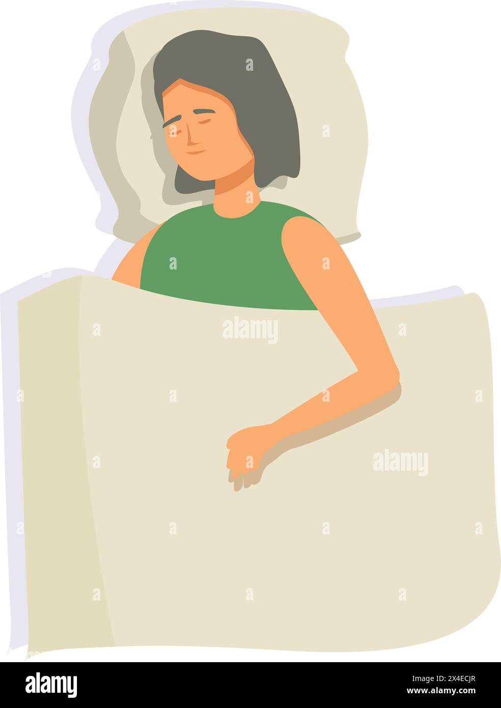 Female sleeping relax icon cartoon vector. Pillow time. Bedtime sleepy ...