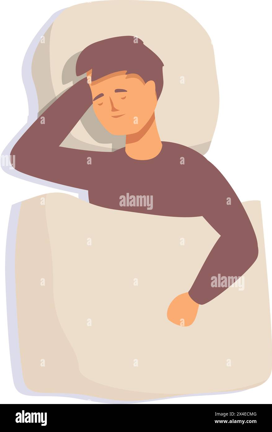 Cozy sweet dreams of boy icon cartoon vector. Resting calm. Soft room ...