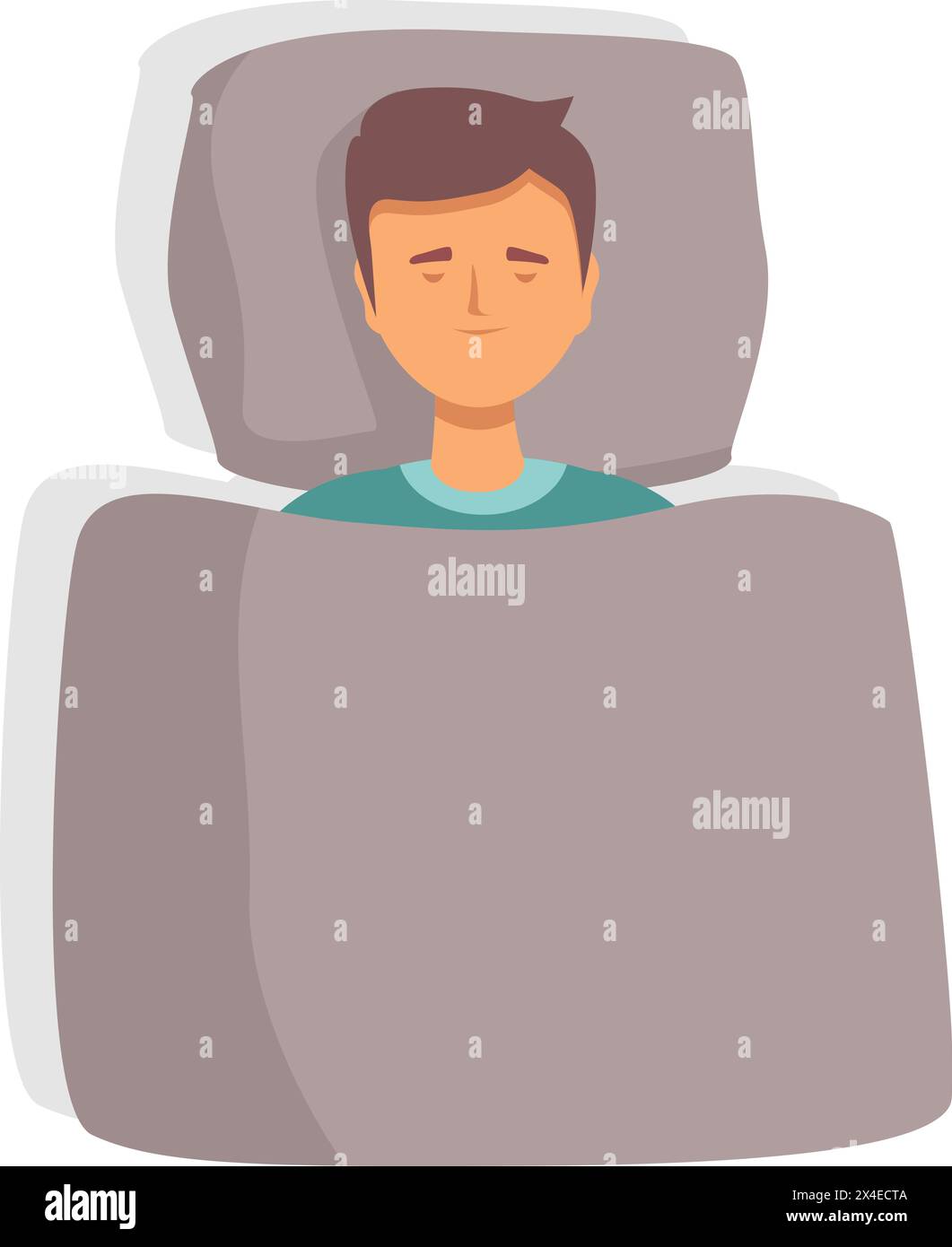 Smiling sleeping boy icon cartoon vector. Calm resting. Deep rest Stock ...