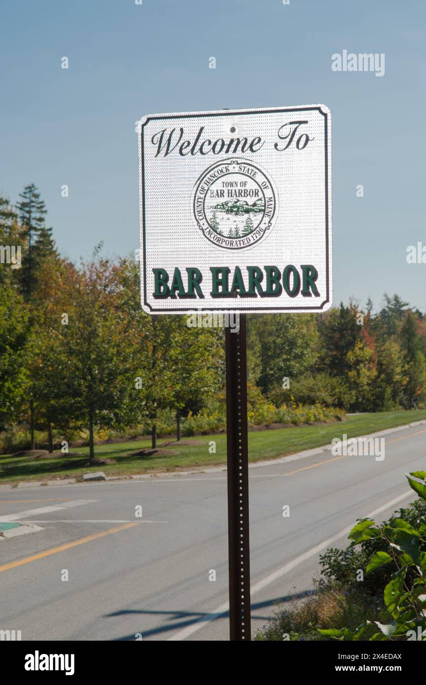 Acadia national park sign hi-res stock photography and images - Alamy