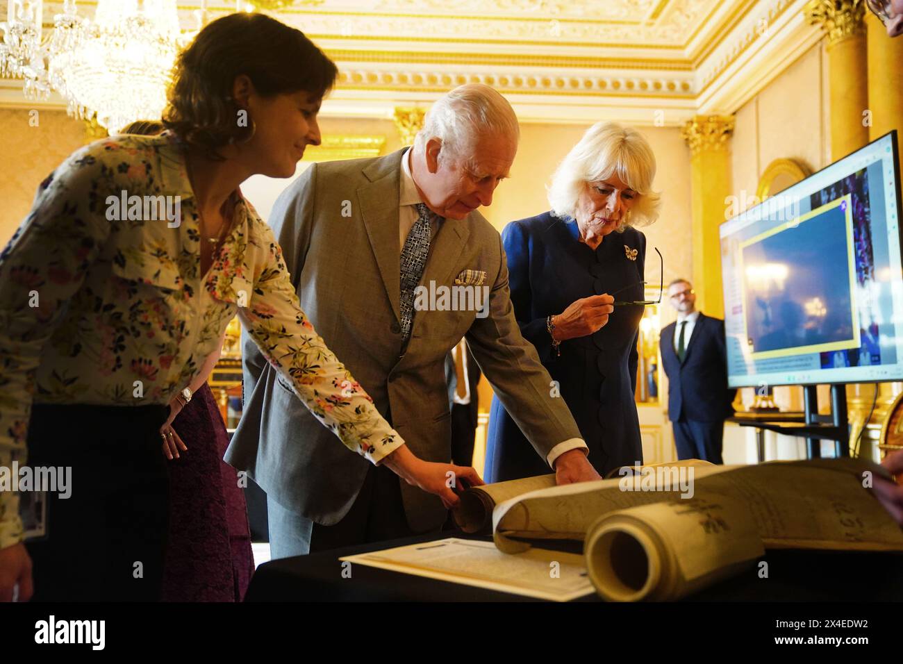King Charles III and Queen Camilla are shown Coronation Rolls of ...