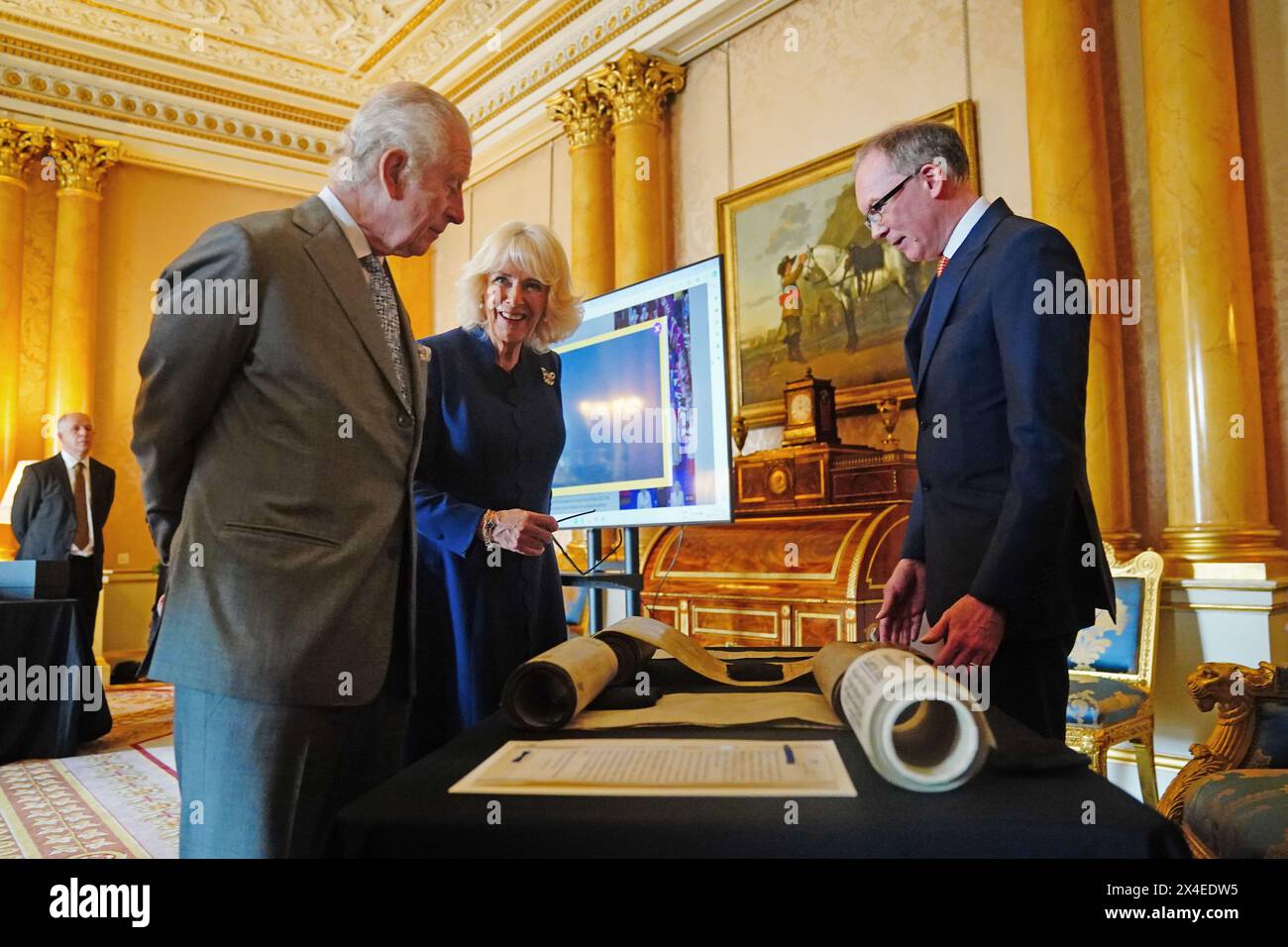 King Charles III and Queen Camilla are shown Coronation Rolls of ...