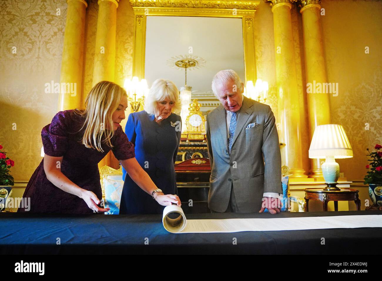 King Charles III and Queen Camilla are presented with the Coronation ...