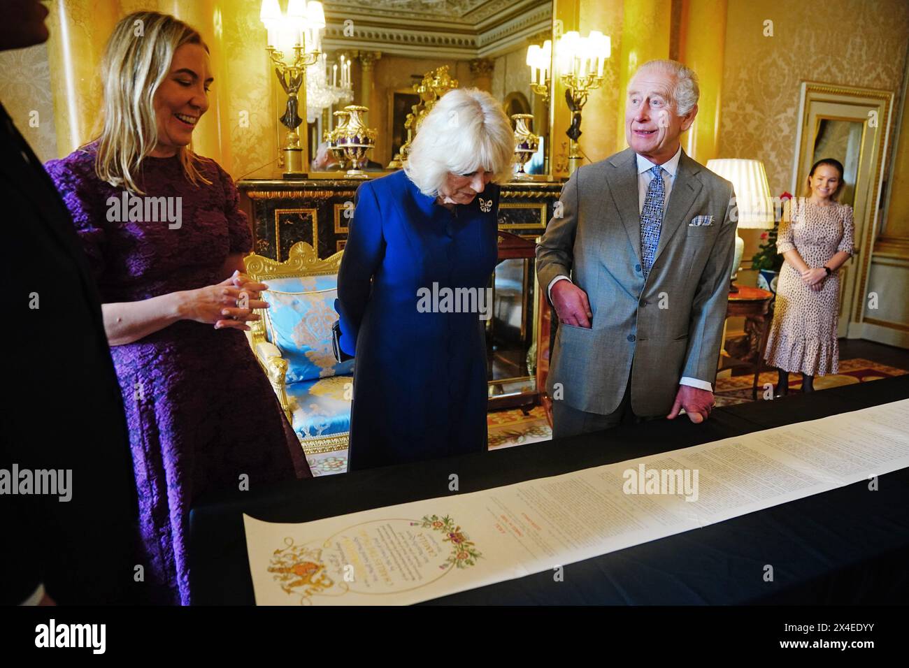 King Charles III and Queen Camilla are presented with the Coronation ...