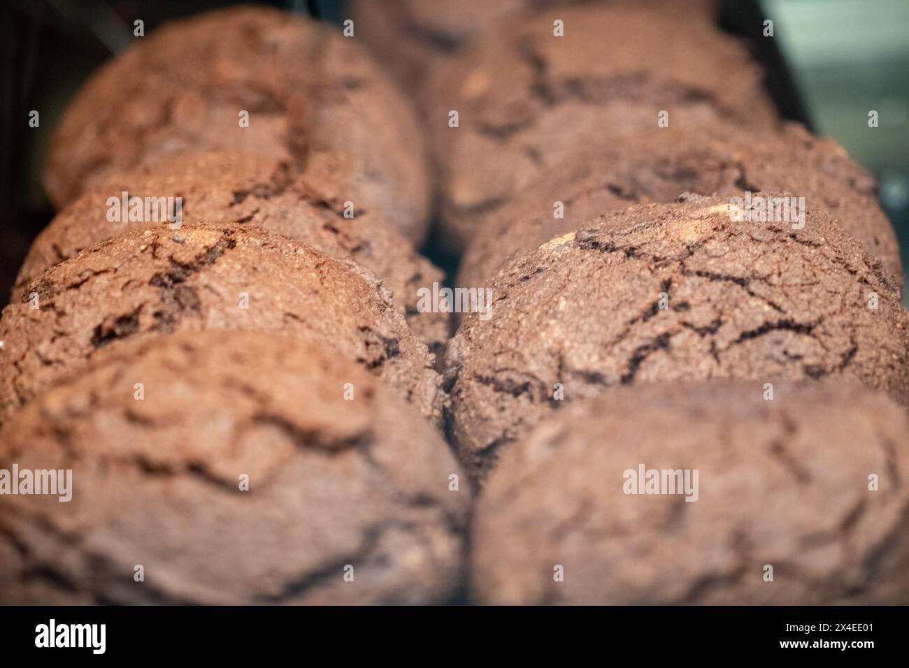 Thick and Full chocolate Cookies just made Stock Photo - Alamy