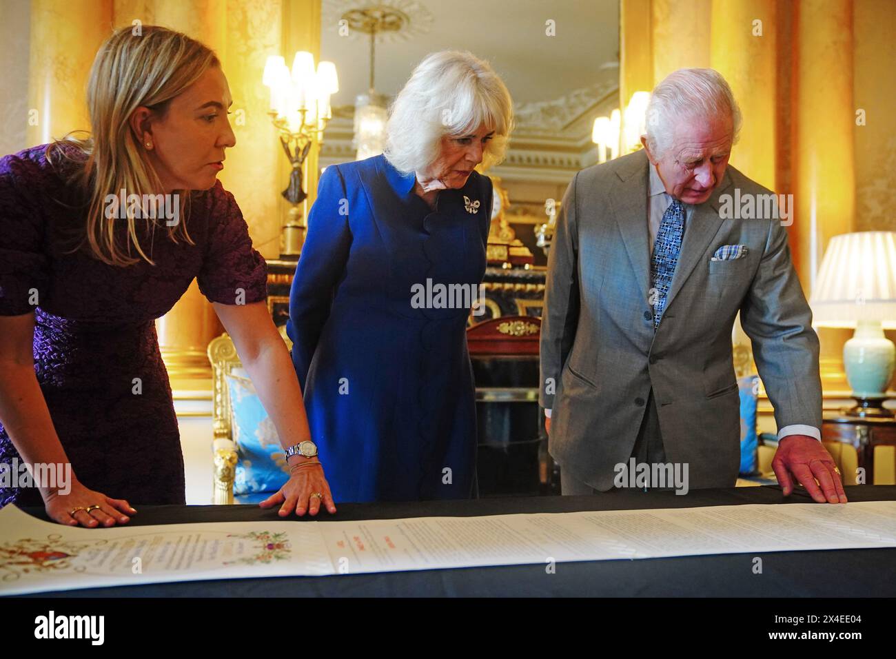 King Charles III and Queen Camilla are presented with the Coronation ...