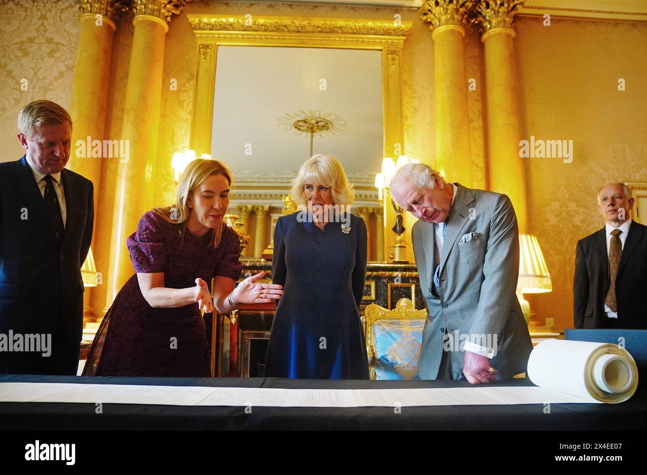 King Charles III and Queen Camilla are presented with the Coronation ...