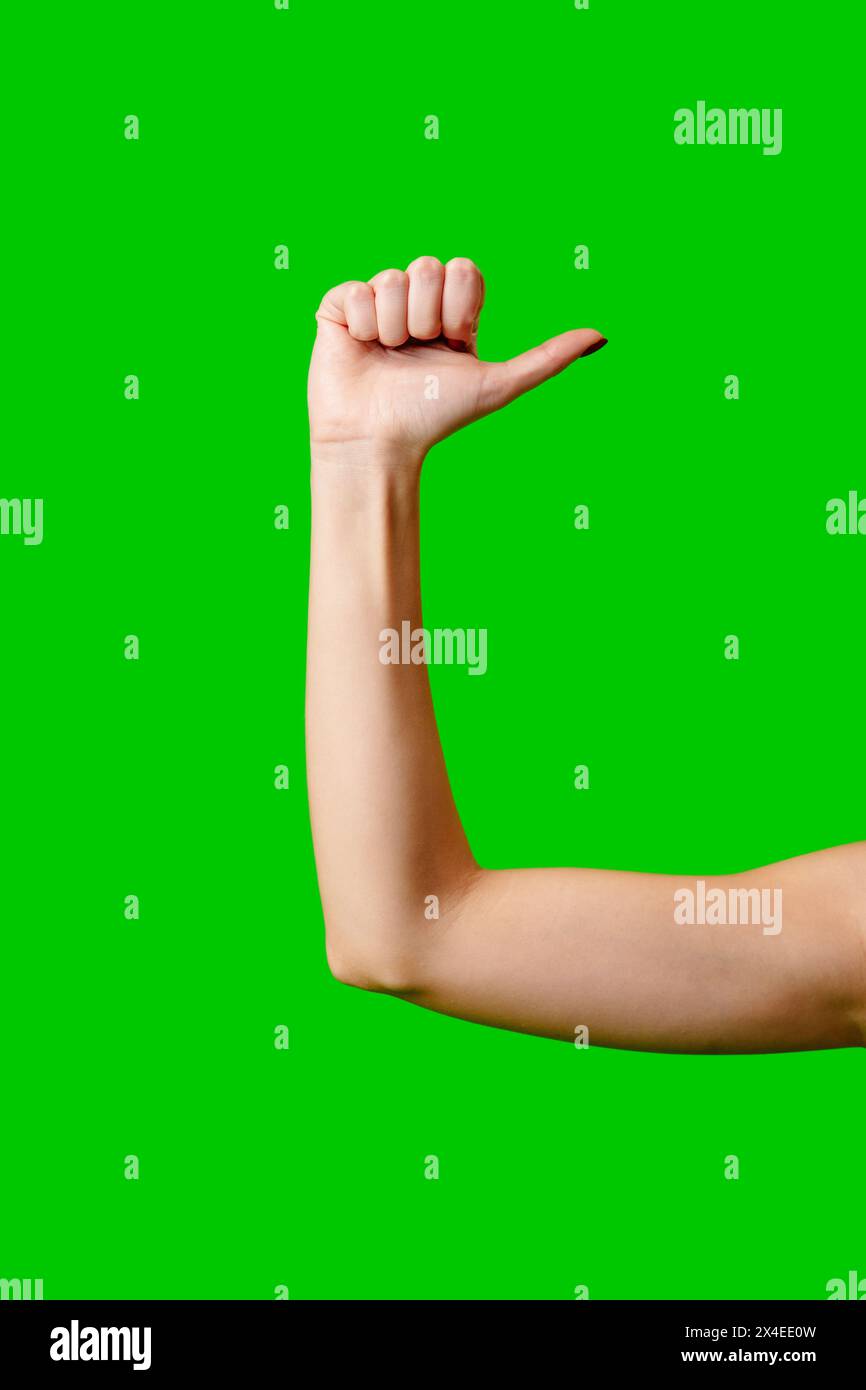 Female finger raised upward hi-res stock photography and images - Alamy