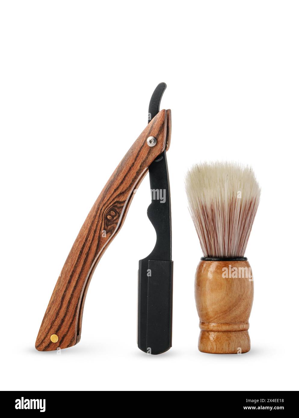 Vintage shaving razor and tools isolated on white Stock Photo - Alamy