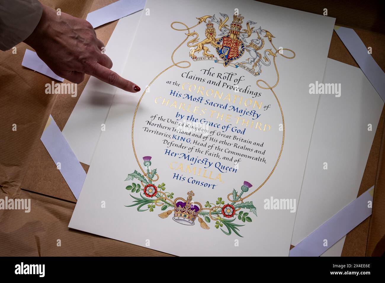 The frontispiece created by heraldic artist Timothy Noad, of the ...