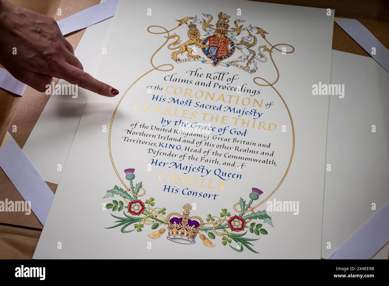 The frontispiece created by heraldic artist Timothy Noad, of the ...