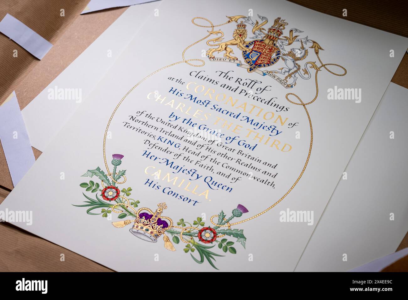 The frontispiece created by heraldic artist Timothy Noad, of the ...