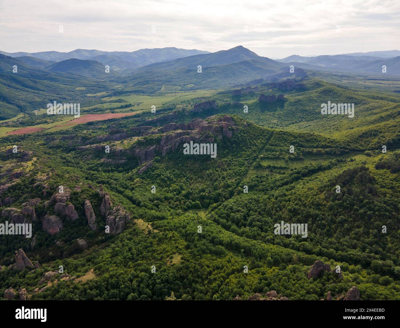 Aerial view of Belogradchik Rocks, Vidin Region, Bulgaria Stock Photo ...