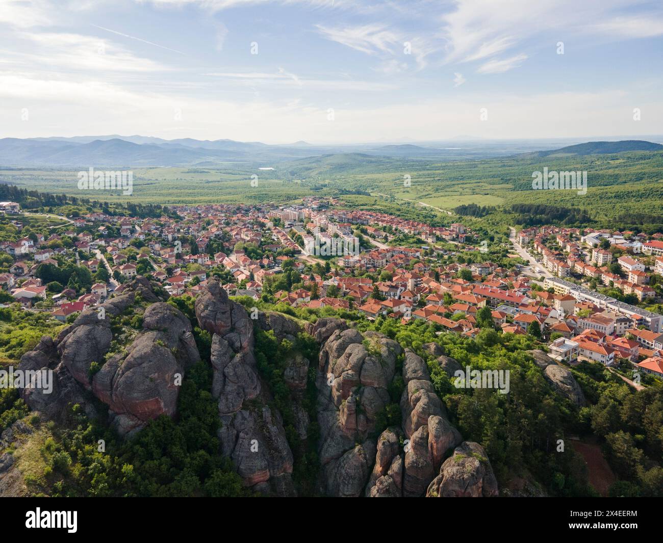 Aerial view of Belogradchik Rocks, Vidin Region, Bulgaria Stock Photo ...