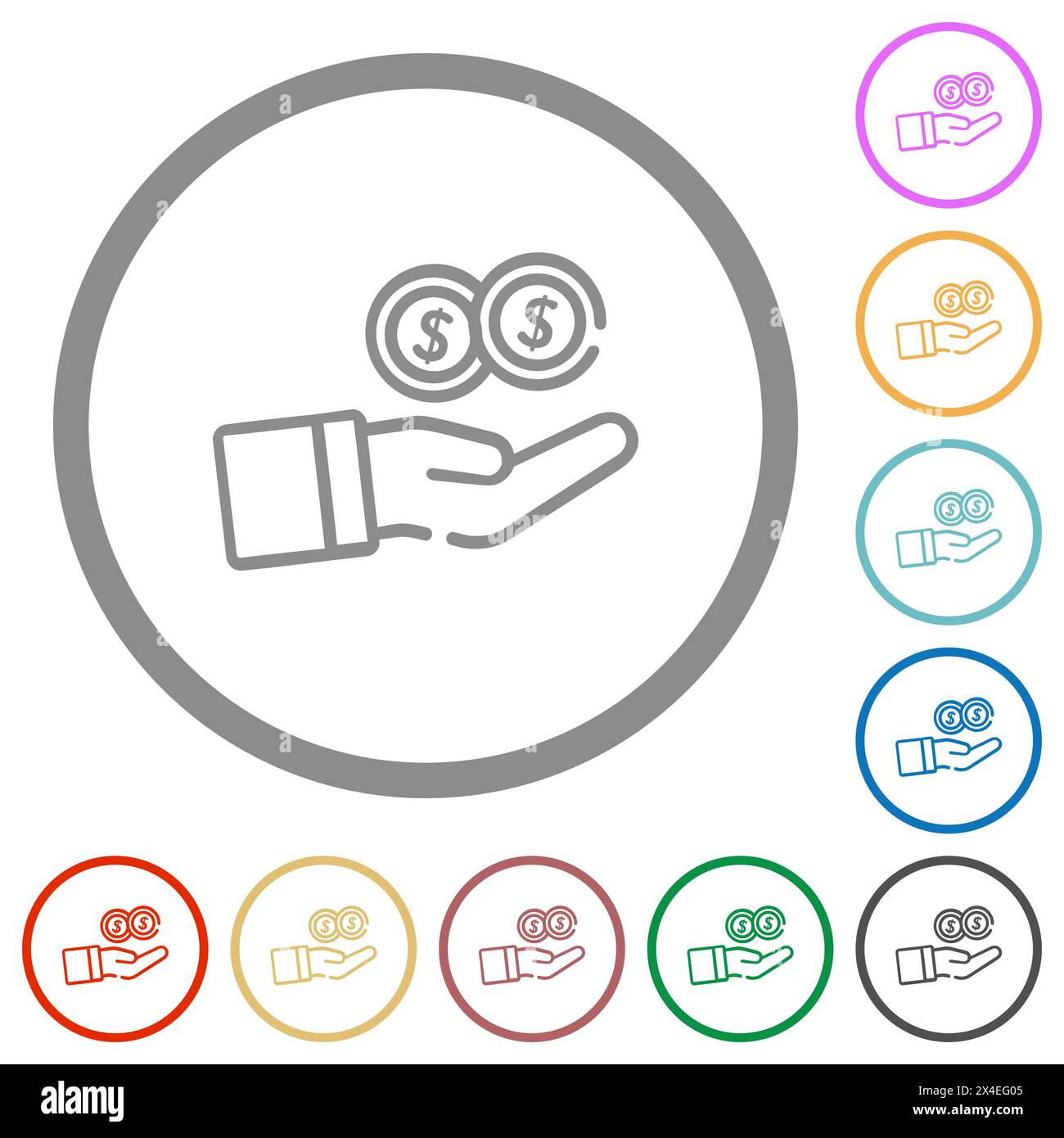 Earnings outline flat color icons in round outlines on white background Stock Vector Image & Art ...