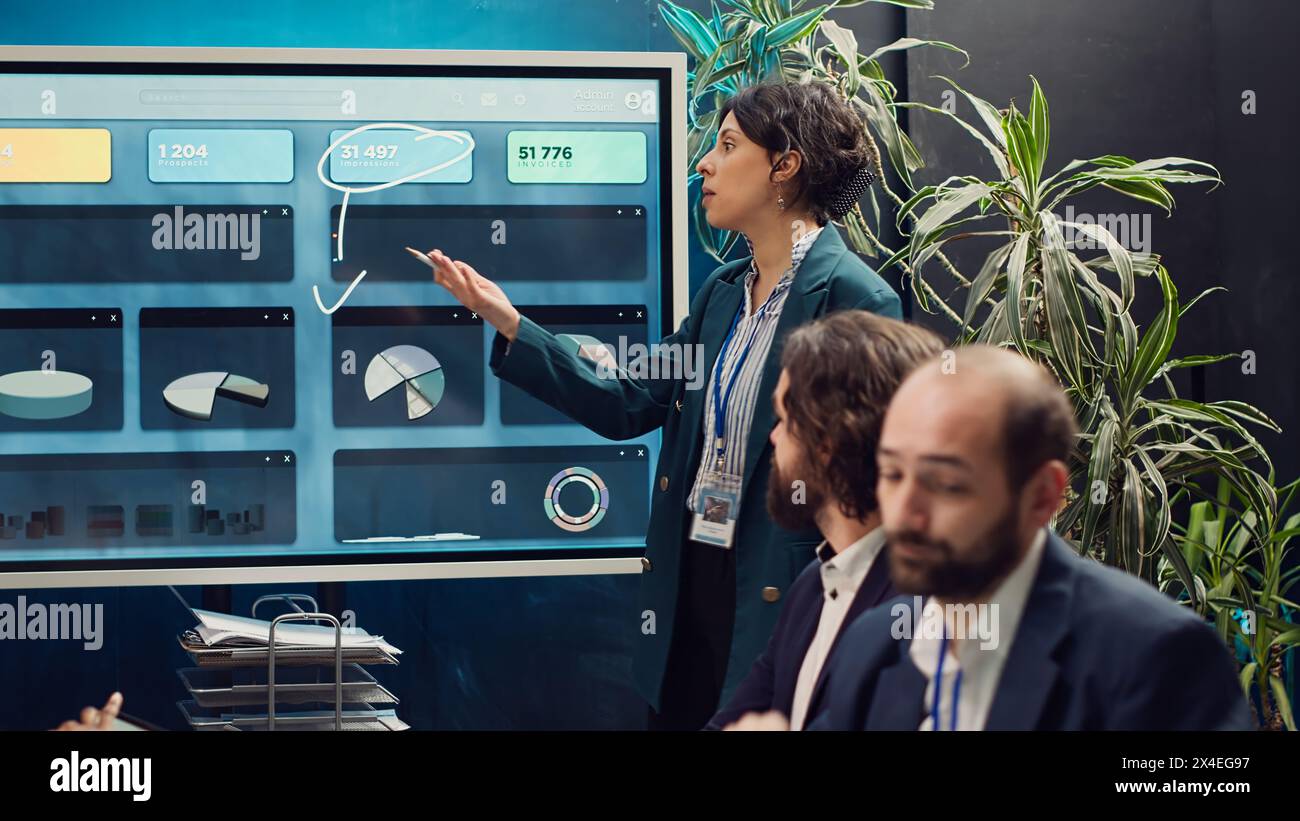 Chief operating officers making a pitch to present project updates and ...