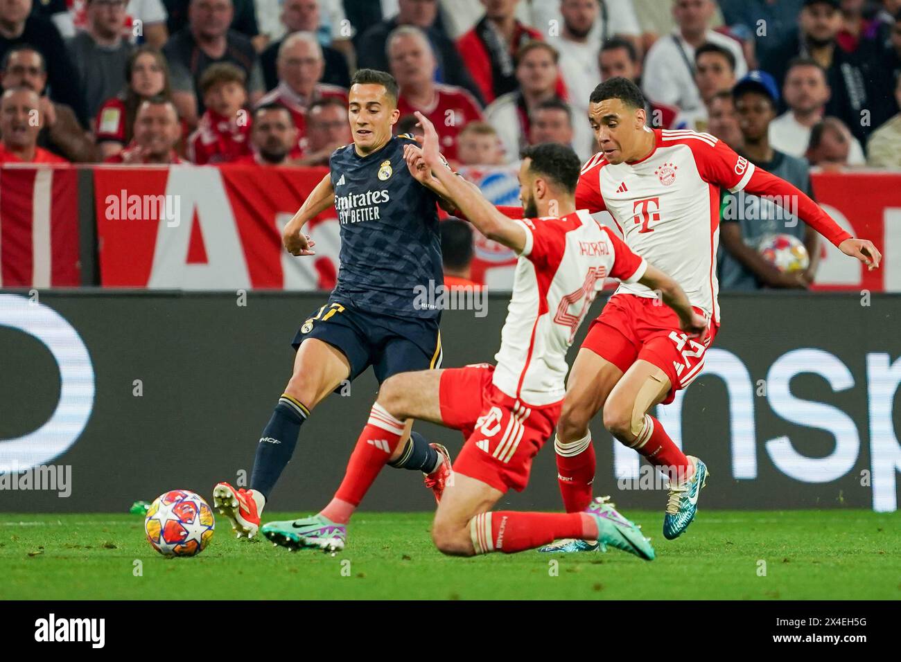 30th April 2024: Allianz Arena, Munich, Germany: Lucas Vazquez (Real ...