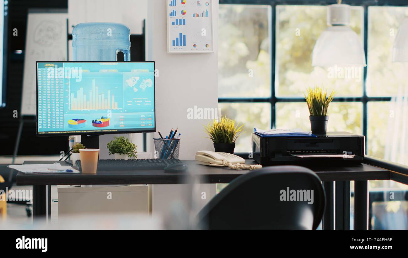 Stock portfolio on trading platform displayed on computer containing ...