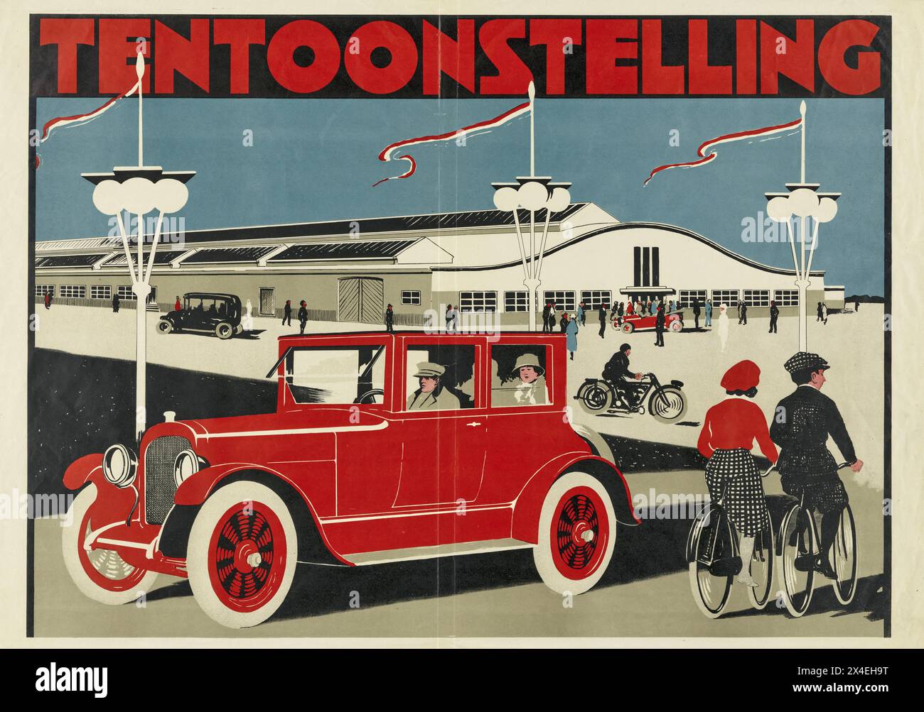Vintage Dutch Advertising Poster: Exhibition - Cars Motorcycles and ...